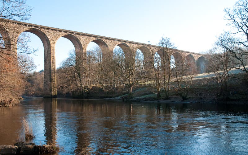 Viaduct over river stock image. Image of frost, pillars - 7783949