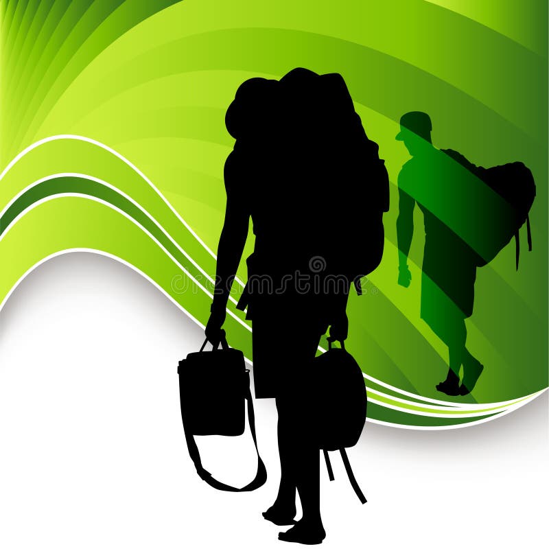 Viaggiatori turistici illustrazione vettoriale. Illustrazione di ...