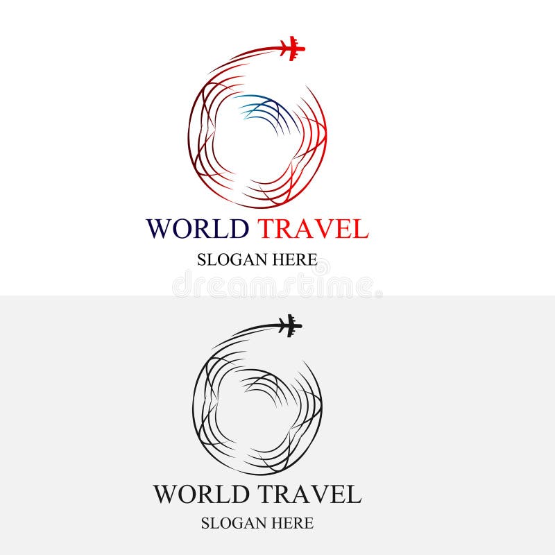 Viaggio Logo Template Del Globo Del Mondo Illustrazione Vettoriale ...