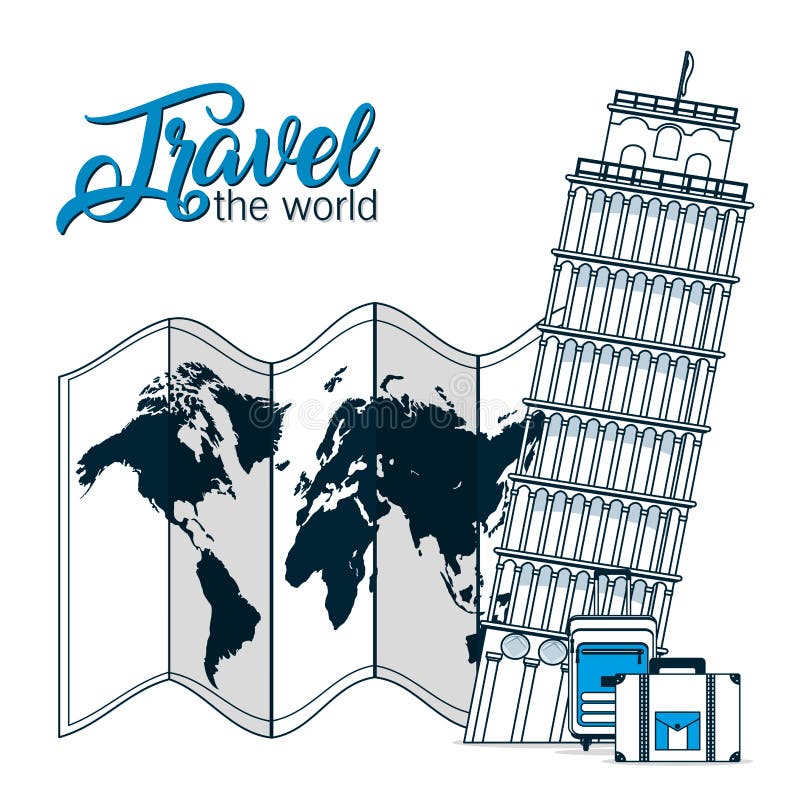 Viaja el mundo ilustración del vector. Ilustración de turismo - 124971775