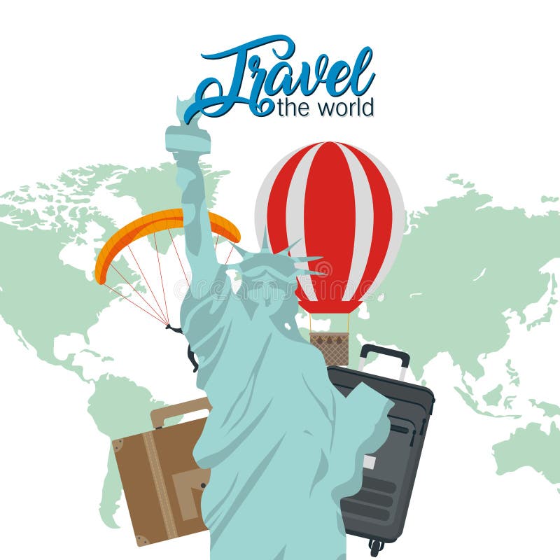 Viaja el mundo ilustración del vector. Ilustración de vuelo - 125471886