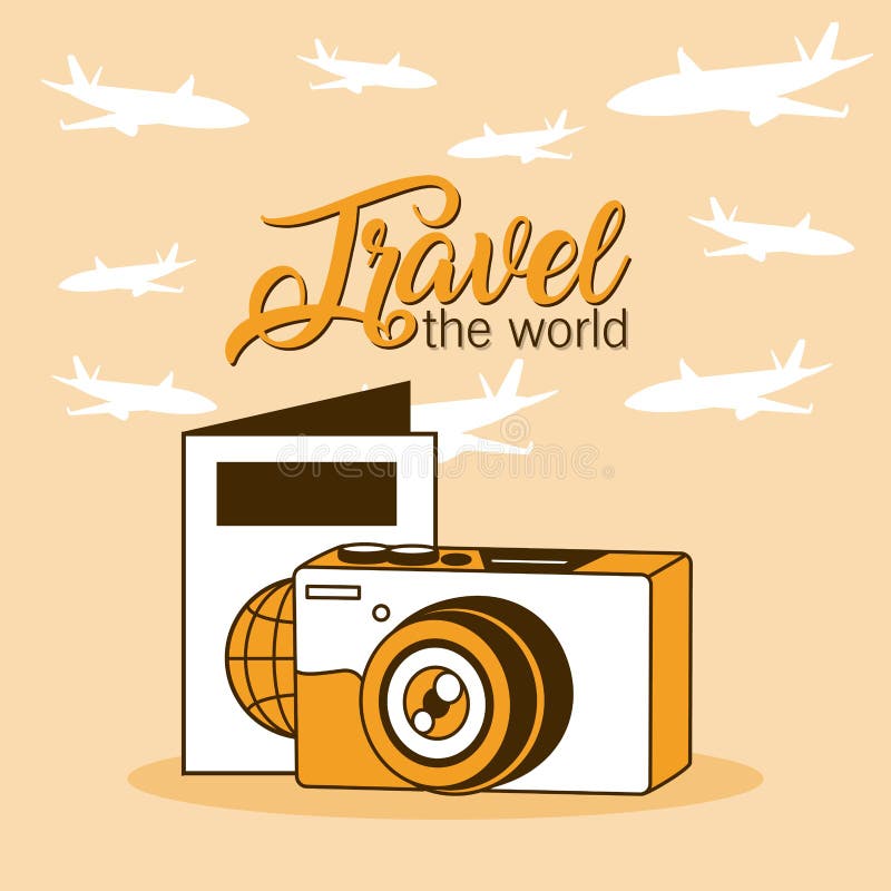 Viaja la tarjeta del mundo ilustración del vector. Ilustración de cielo ...