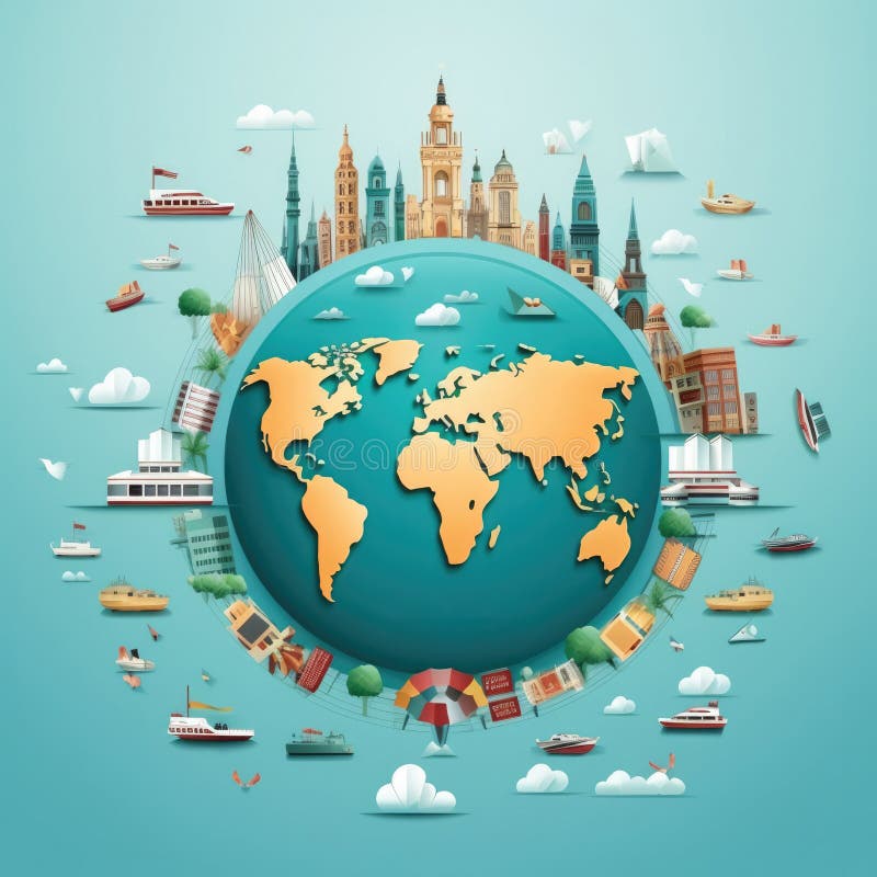 Viajar El Concepto Del Mundo Stock de ilustración - Ilustración de ...