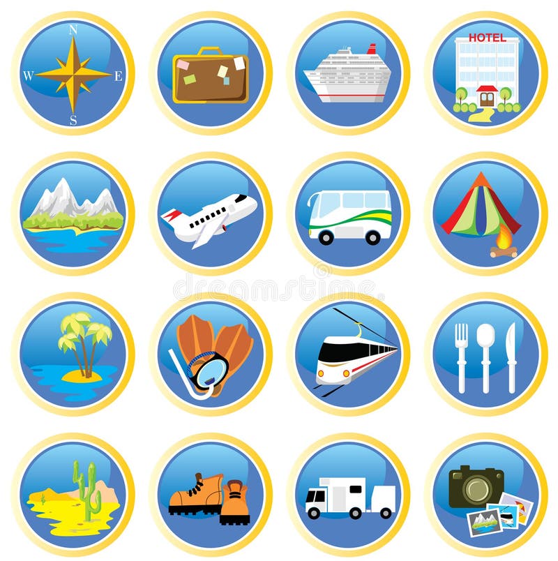 Viajar-iconos ilustración del vector. Ilustración de salto - 9941734