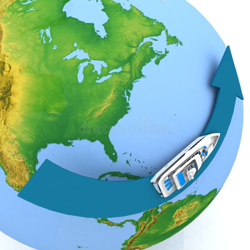 Viaje alrededor del mundo stock de ilustración. Ilustración de global ...