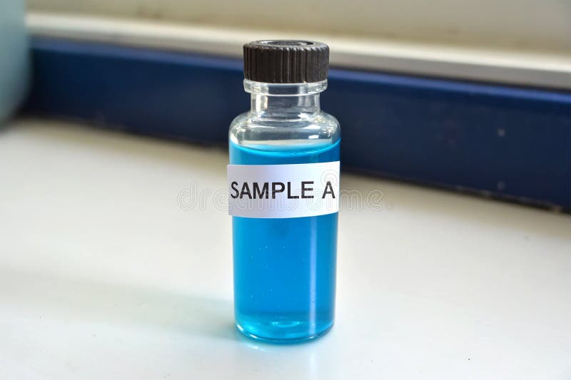 A Vial of Blue Liquid Labeled Sample a Stock Illustration ...