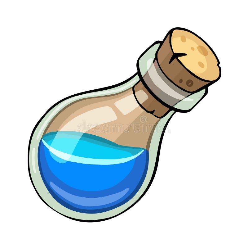 Vial with Blue Liquid Vector Illustration Stock Illustration ...