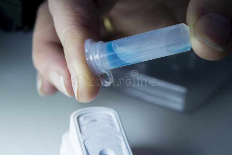 Vial with blue liquid. stock image. Image of function - 64291705