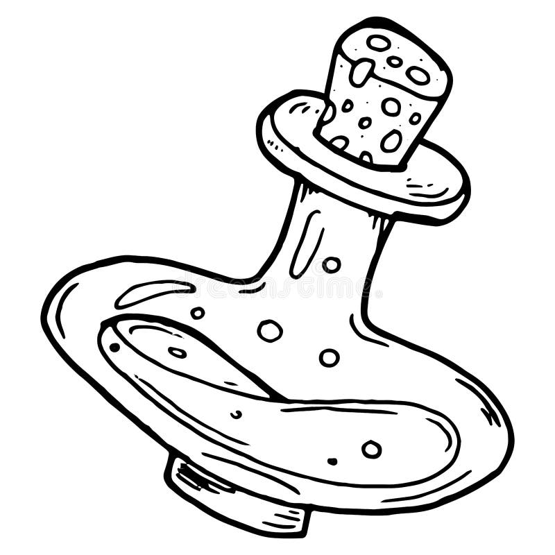 Vial with Cap Icon. Vector Bottle with a Magic Potion Stock Vector ...