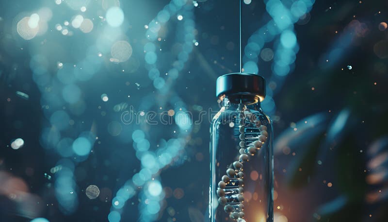 A Vial with Dna Helix, Representing Personalized Medicine and Precise ...