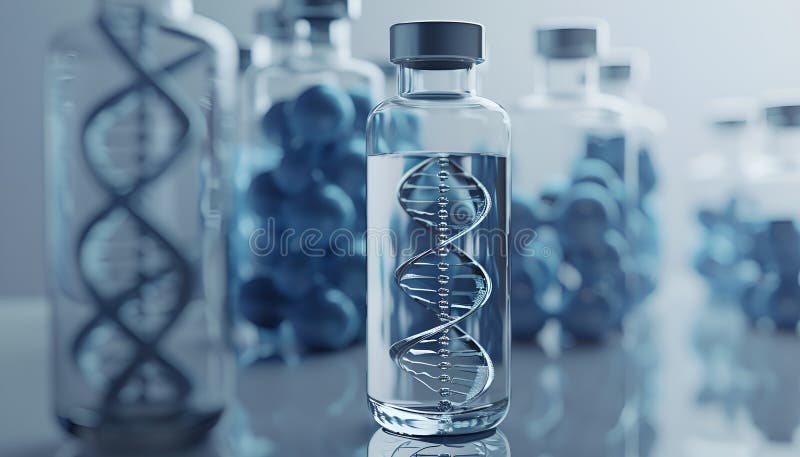 A Vial with Dna Helix, Representing Personalized Medicine and Precise ...