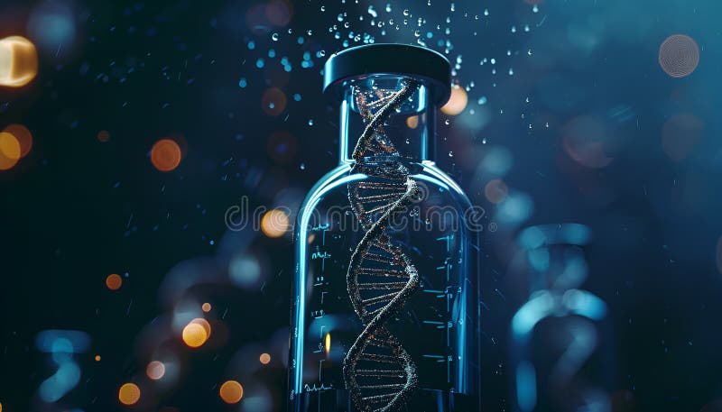 A Vial with Dna Helix, Representing Personalized Medicine and Precise ...
