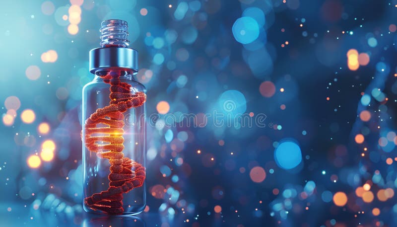 A Vial with Dna Helix, Representing Personalized Medicine and Precise ...