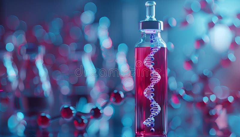 A Vial with Dna Helix, Representing Personalized Medicine and Precise ...