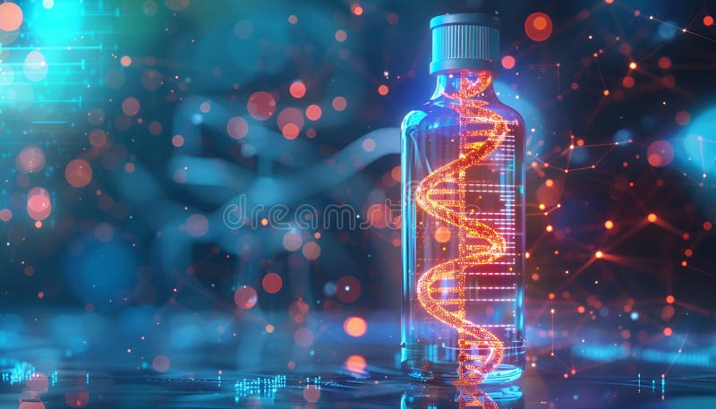 A Vial with Dna Helix, Representing Personalized Medicine and Precise ...