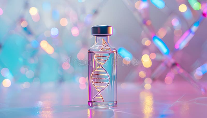A Vial with Dna Helix, Representing Personalized Medicine and Precise ...