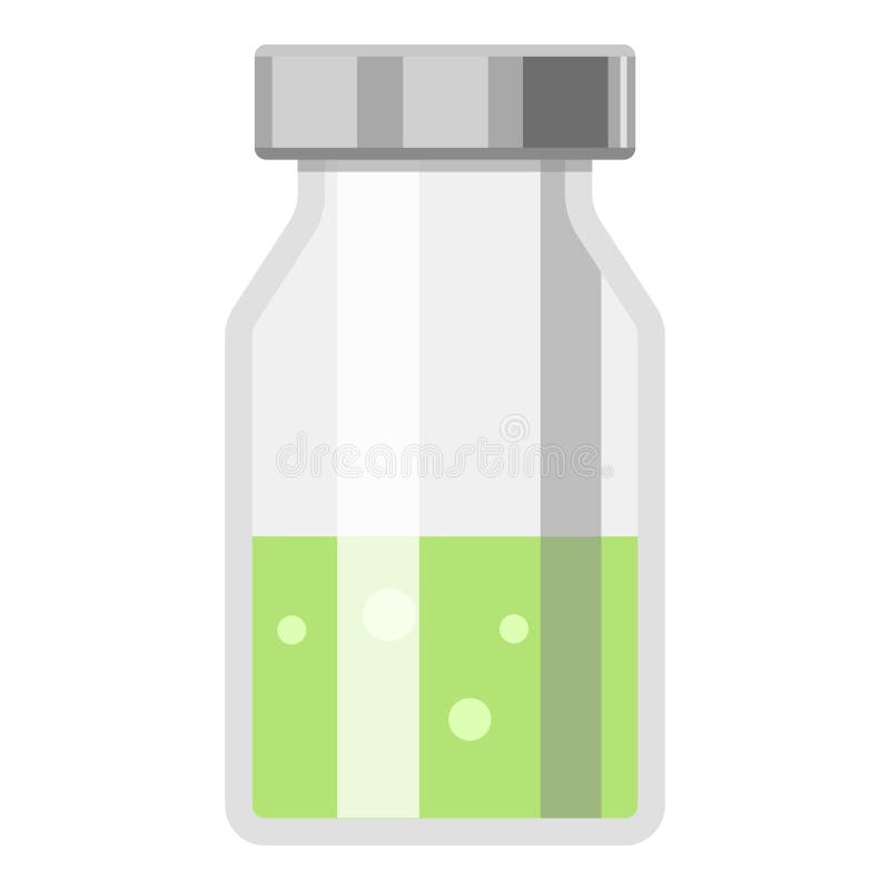 Vial icon, flat style stock vector. Illustration of clinic - 109749670