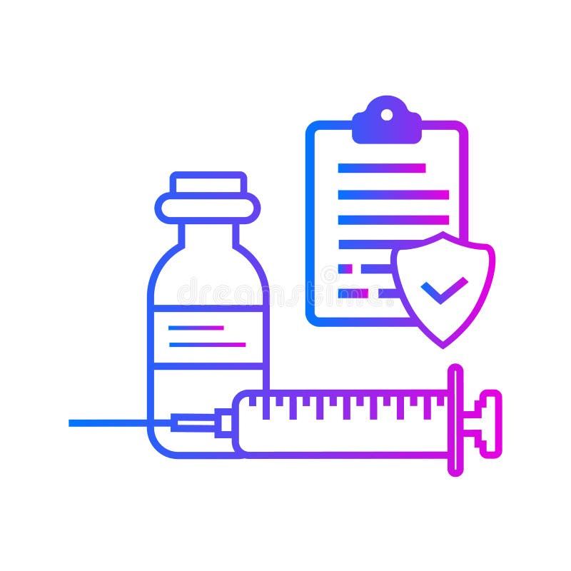 Vial, syringe and list stock vector. Illustration of checked - 151069228