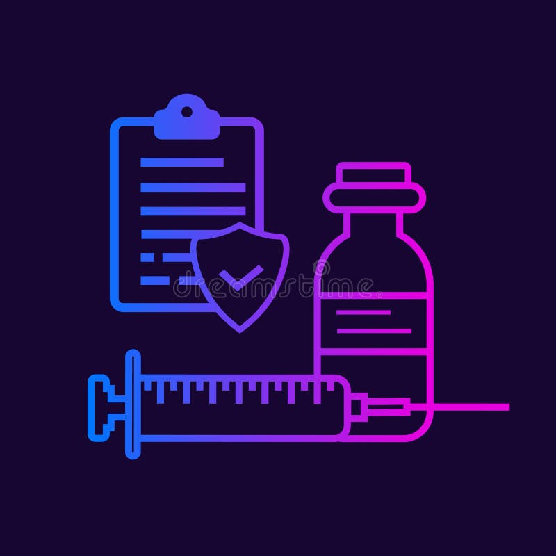 Dose of the Drug, Syringe and Vial Stock Vector - Illustration of atoms ...
