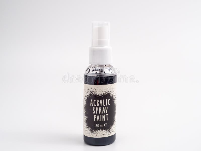 Vials of Acrylic Spray Paint on a White Background. Close-up. Stock ...