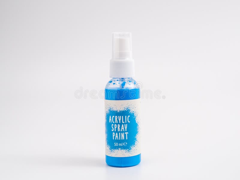 Vials of Acrylic Spray Paint on a White Background. Close-up. Stock ...