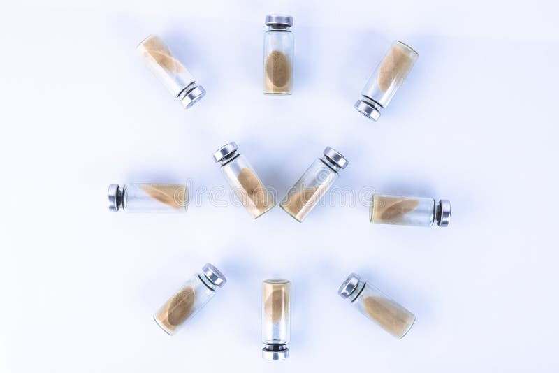 Vials, Ampoules with a Dry Probiotic, Bifidobacteria Inside on a White ...