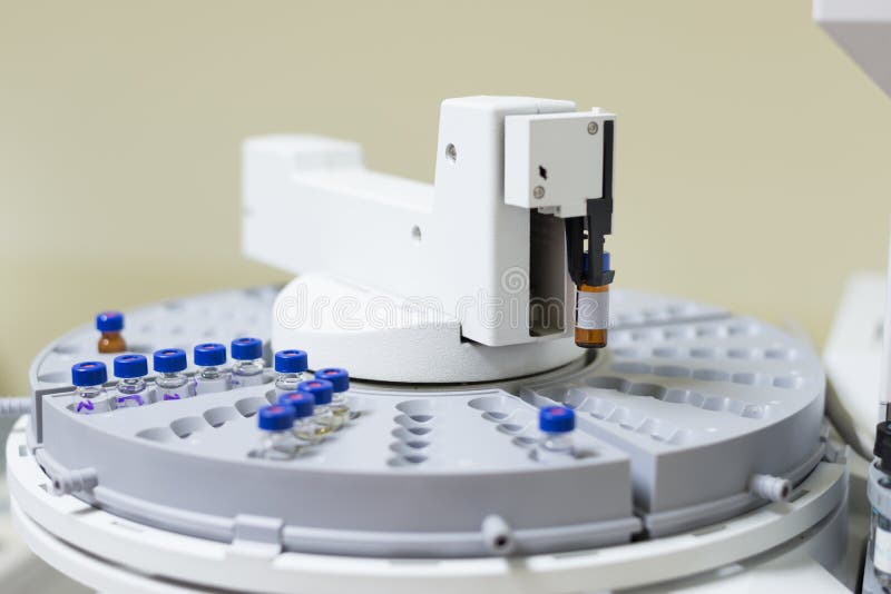 Vials in the Autosampler Tray. Stock Image - Image of test, pharmacy ...