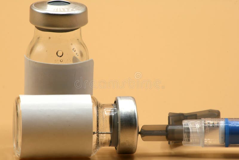 Vials with blank labels stock photo. Image of drink - 209806642