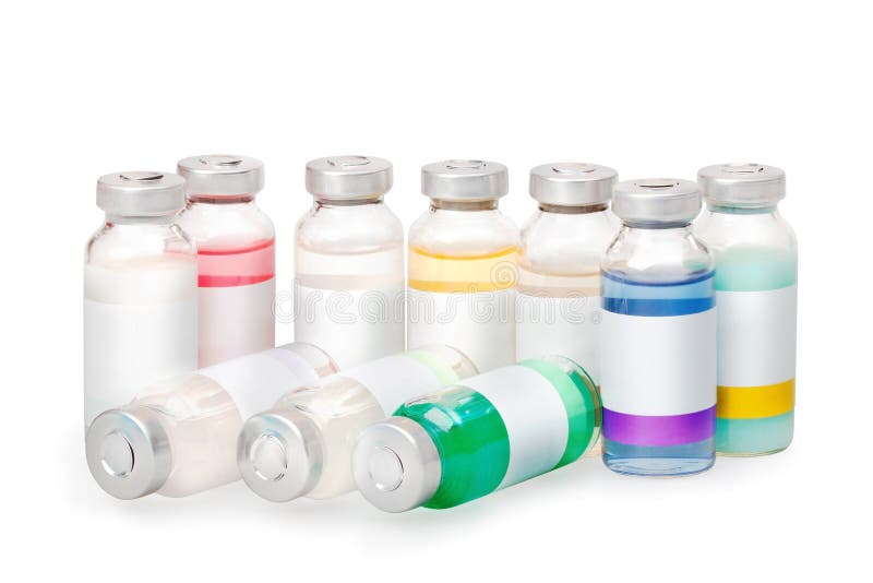 Vials with Colored Substances Stock Photo - Image of isolated, fluid ...