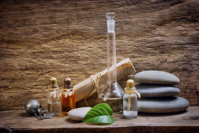 Vials with essential oils stock image. Image of cosmetics - 19076301