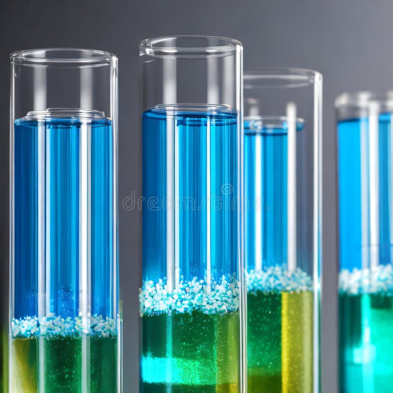 Vials of Multicolored Fluids in a Laboratory Setting Stock Illustration ...