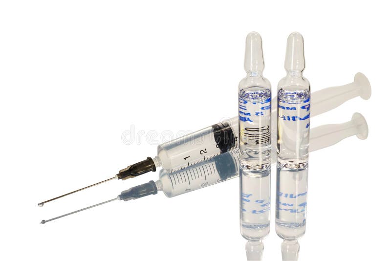 Vials and Syringe. stock image. Image of equipment, injecting - 24952457