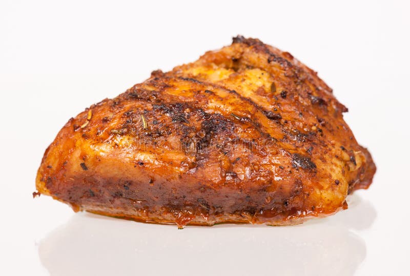 Viande Cuite Au Four Sur Une Assiette Oignon Vert Et Ail Sur Fond De ...