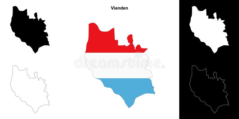 Vianden outline map stock vector. Illustration of silhouette - 334990152