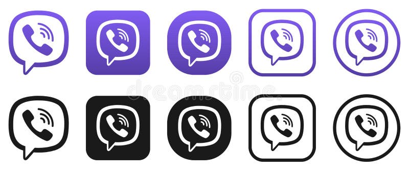 Viber icon set editorial stock photo. Illustration of isolated - 260071043