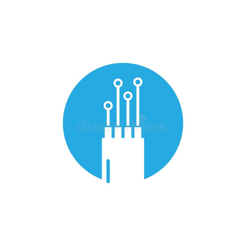 Viber Optic Cable Icon Vector Flat Design Template Stock Vector ...