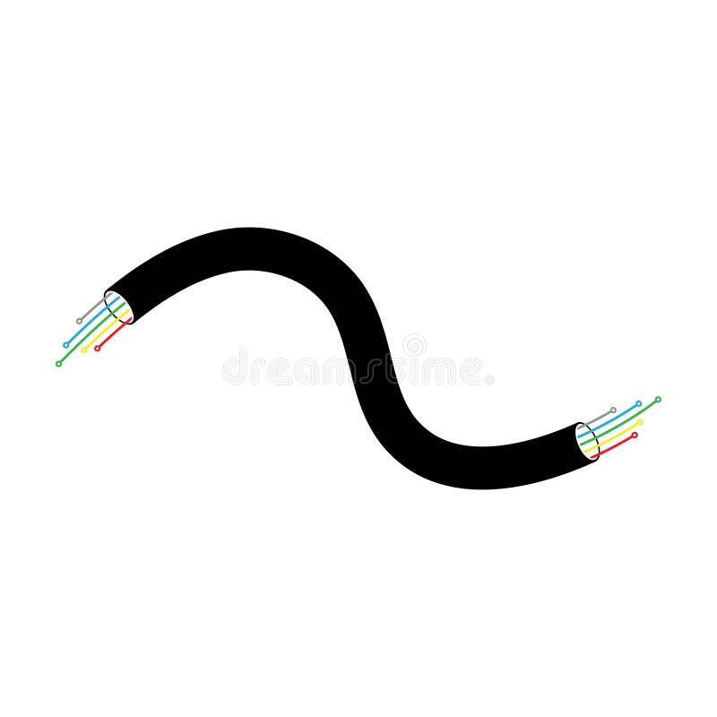 Viber Optic Cable Icon Vector Flat Design Template Stock Illustration - Illustration of high ...
