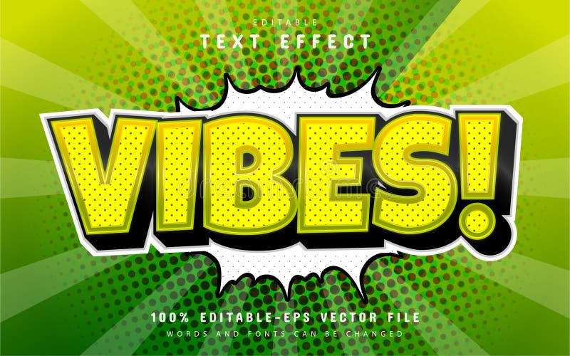 Vibes Comic Style Text Effect Stock Vector - Illustration of shadow ...