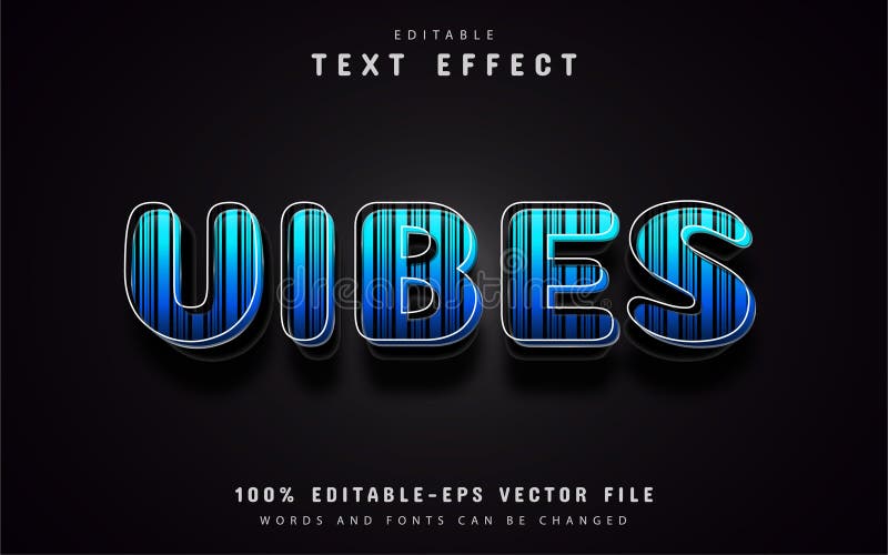Vibes Text, Blue Gradient Text Effect Stock Vector - Illustration of ...