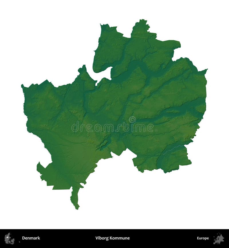 Viborg Kommune, Denmark, Isolated on White. Physical Stock Illustration ...