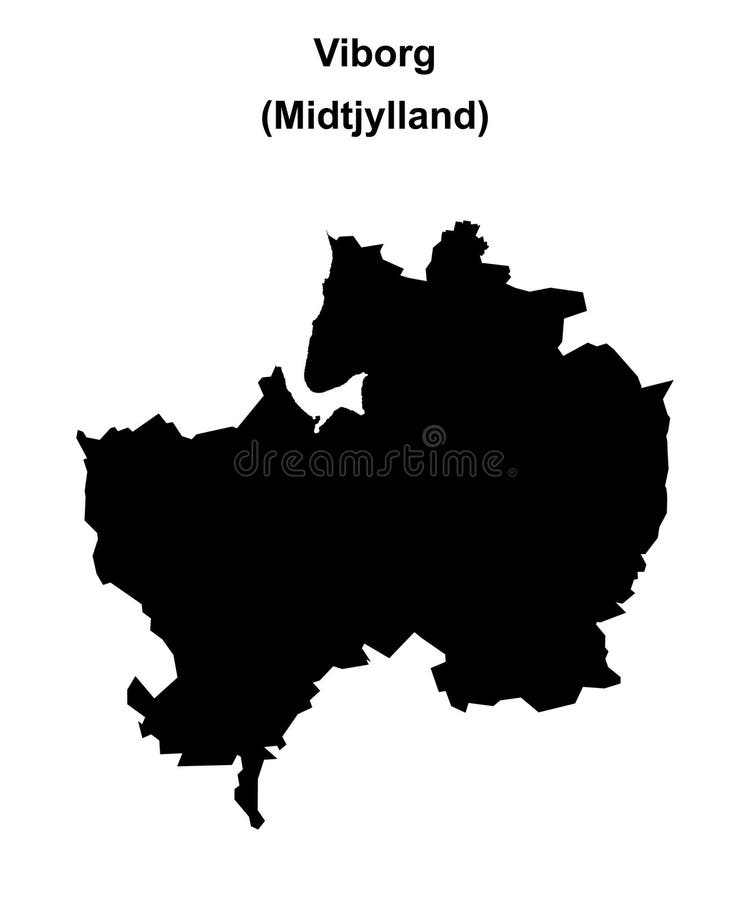 Viborg outline map stock illustration. Illustration of boundaries ...