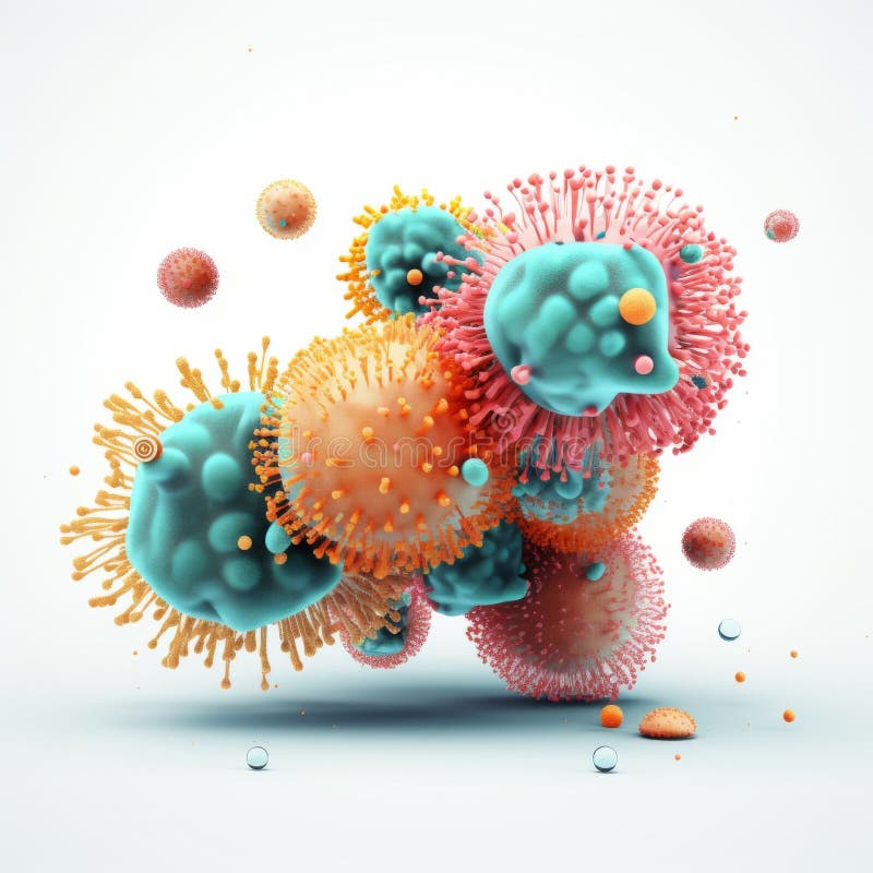 Vibrant 3d Bacteria Image on Isolated White Background Stock ...