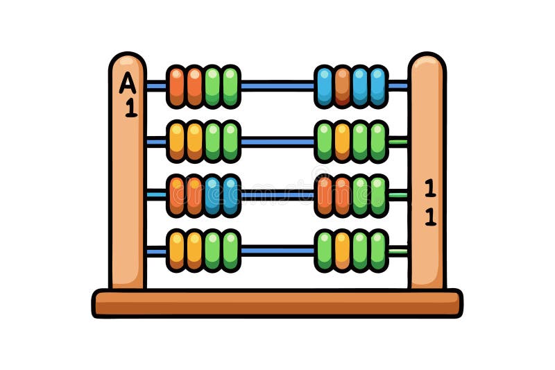 Vibrant Abacus Design with Colorful Beads, Ideal for Educational Tools ...