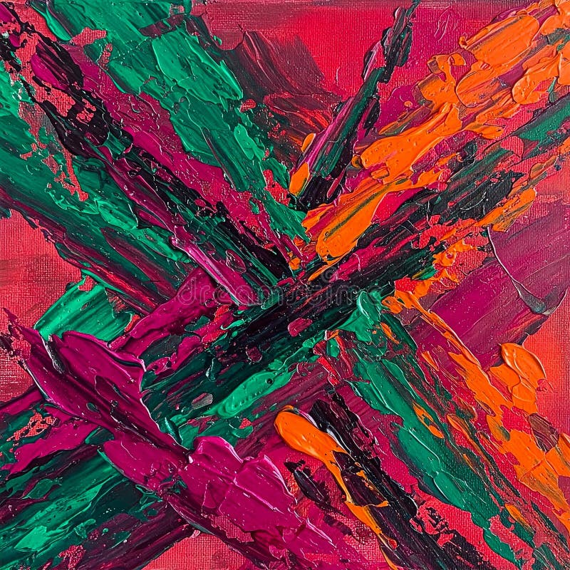 Vibrant Abstract Acrylic Paint Texture with Bold Color Strokes Stock ...