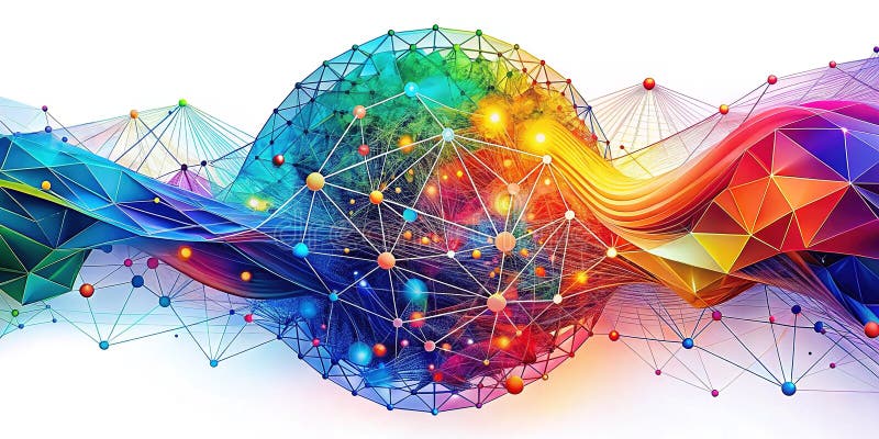 Vibrant Abstract AI Network Design a Futuristic Visualization of ...