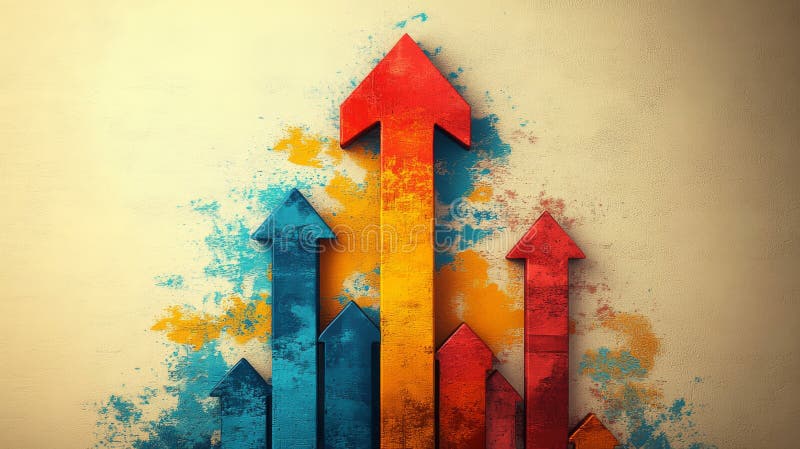 Vibrant Abstract Arrows Pointing Upward on Textured Background for ...