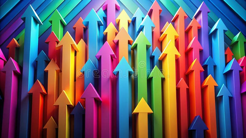 Vibrant Abstract Arrows Symbolizing Growth Progress and Motivation a ...