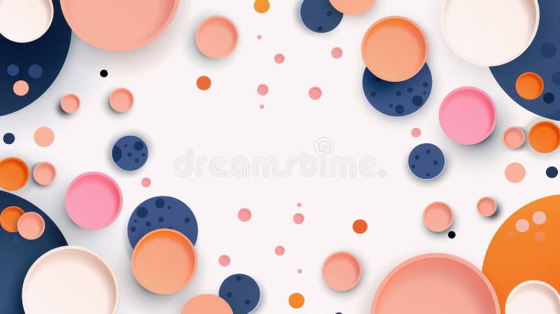 Vibrant Abstract Art Background with Colorful Oval Shapes and Memphis ...