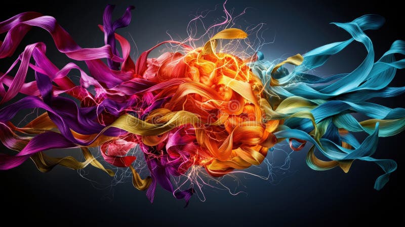 Vibrant Abstract Art Colorful Ribbons Weaving through Modern Patterns ...