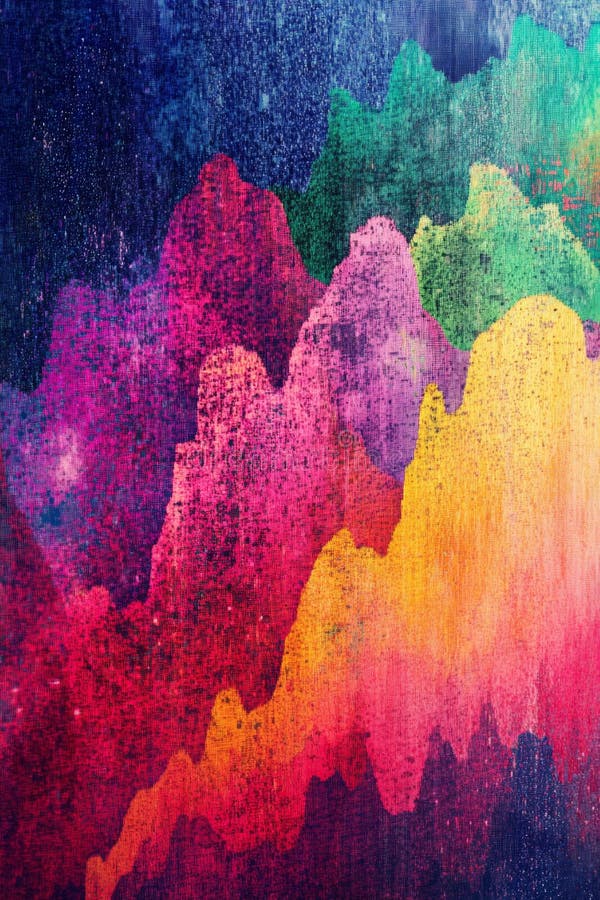 Vibrant Abstract Art with Colorful Textured Layers Stock Illustration ...